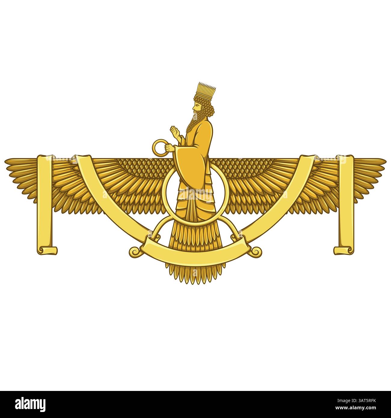 Vector design of Faravahar symbol, symbol of Zoroastrian religion ...