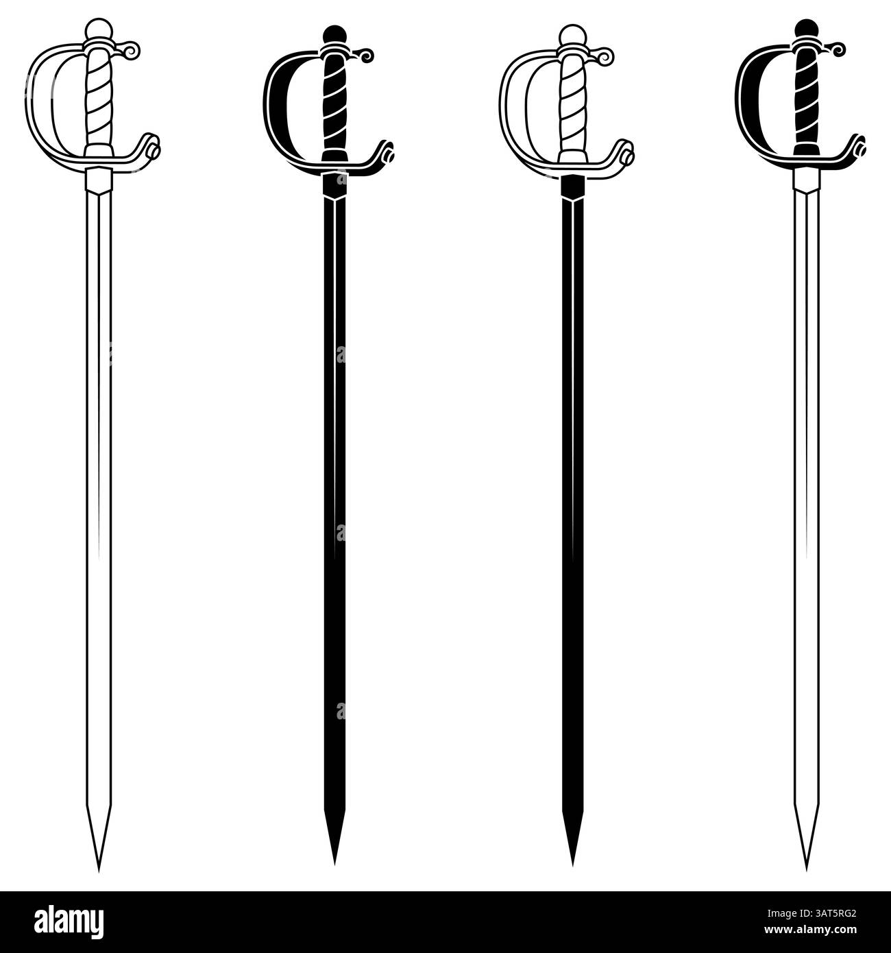 Antique Spanish swords, swords used in fencing practice, Spanish rapier ...