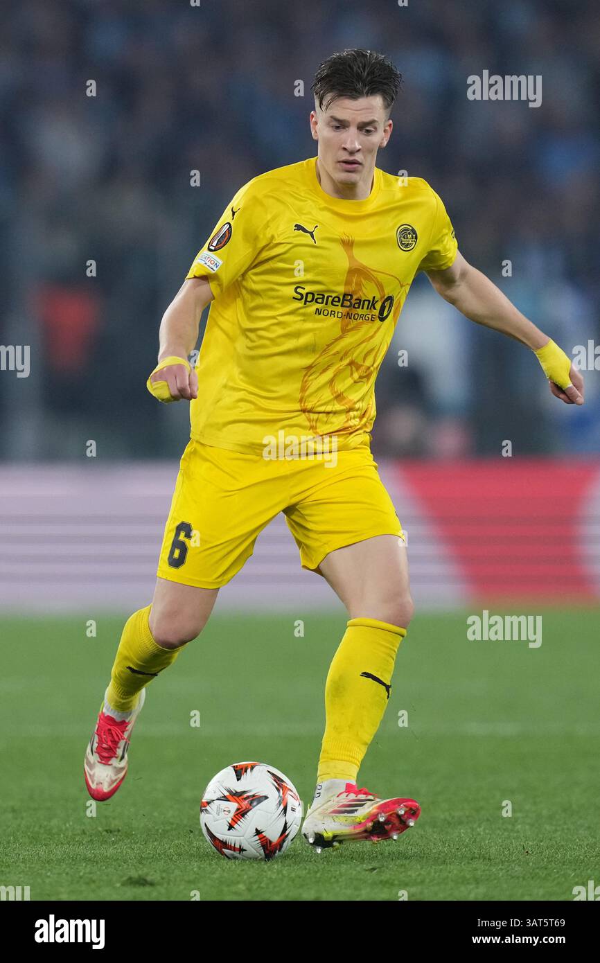 Roma, Italia. 18th Apr, 2025. Glimt's Jostein Gundersen during the UEFA ...