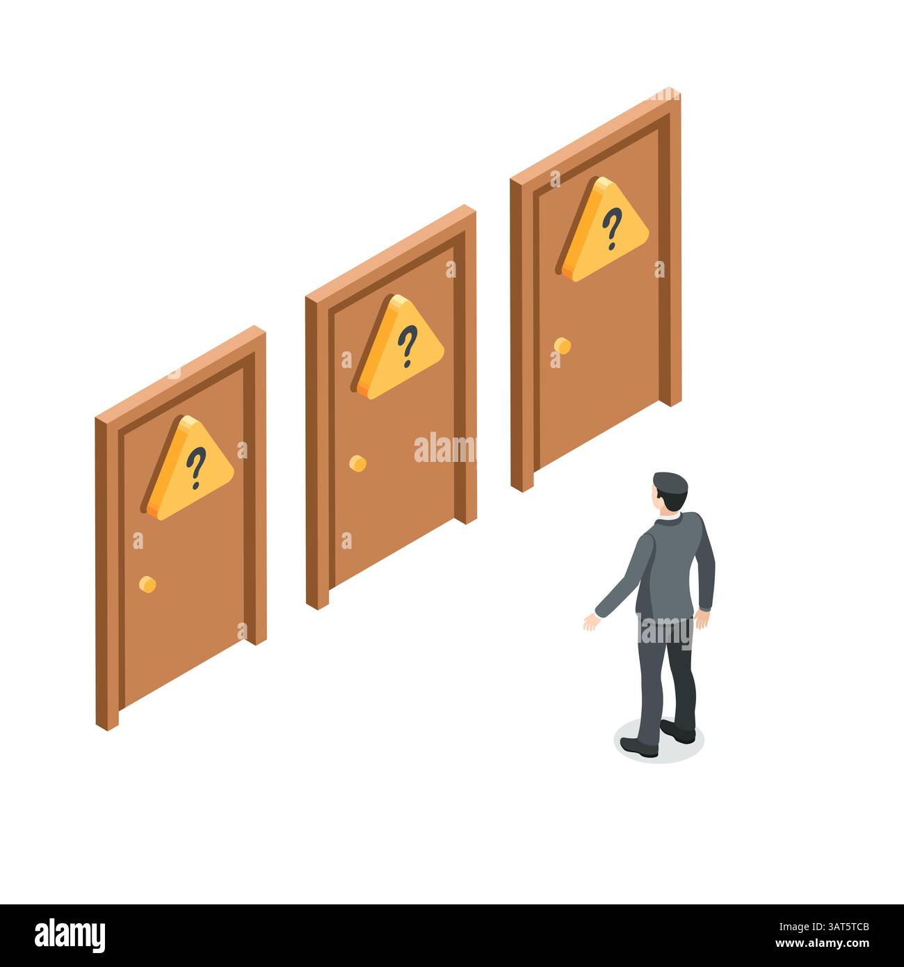 Businessman choosing right door Stock Vector Images - Alamy
