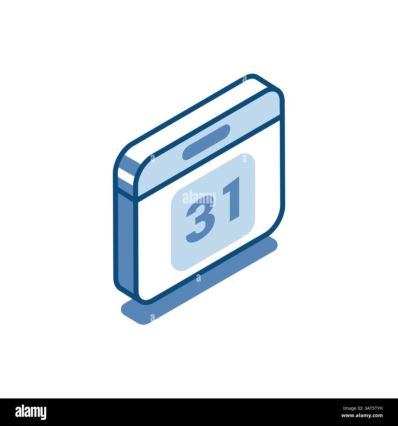 isometric vector calendar linear icon, in color on white background ...