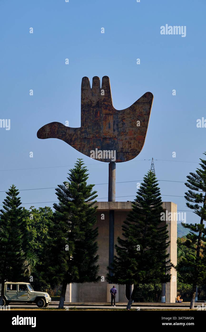India, Punjab and Haryana, Chandigarh, the Open Hand by Le Corbusier ...