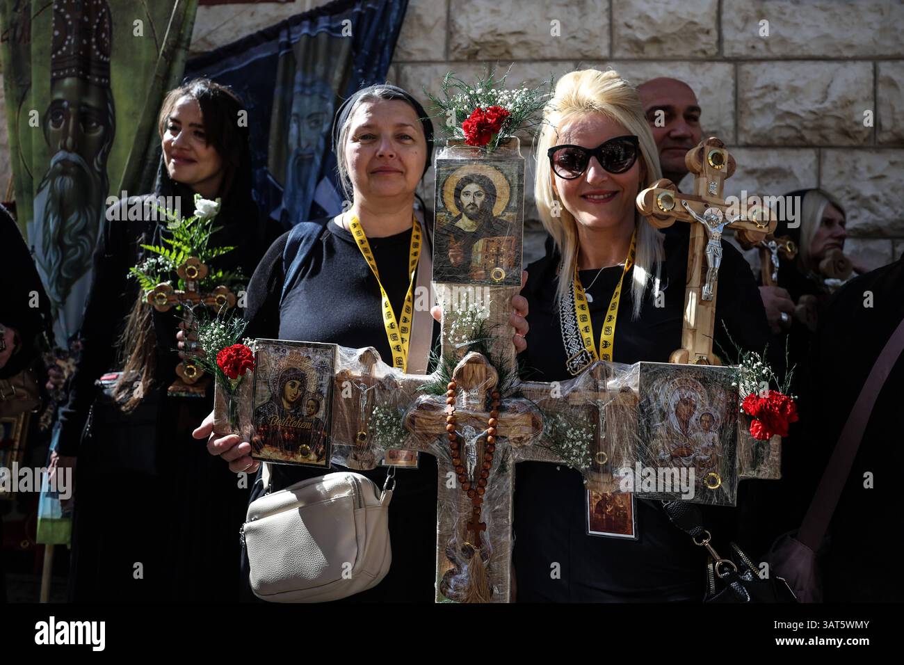 RELIGION-EASTER/GOOD FRIDAY Worshippers carry crosses during the ...