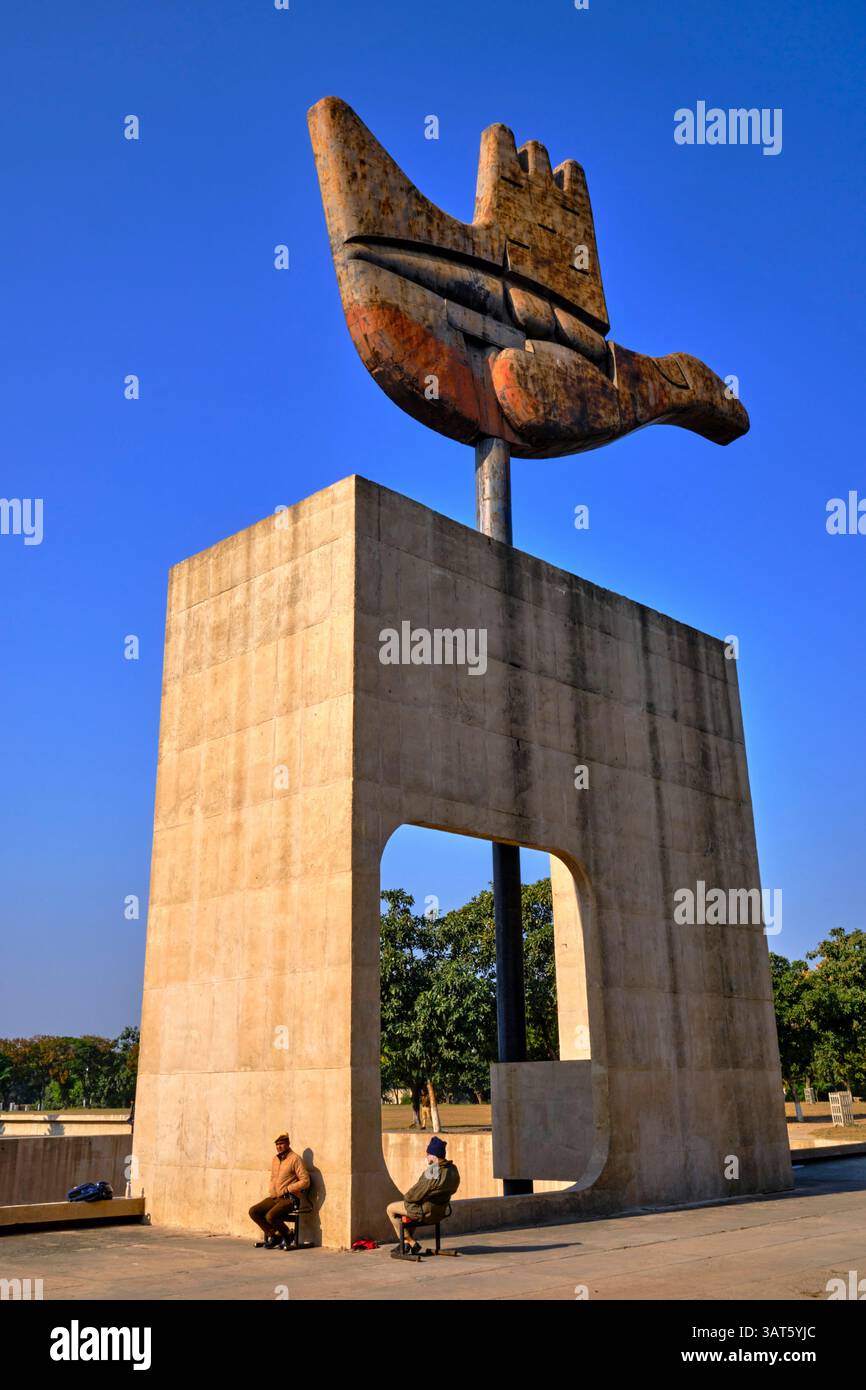 India, Punjab and Haryana, Chandigarh, the Open Hand by Le Corbusier ...