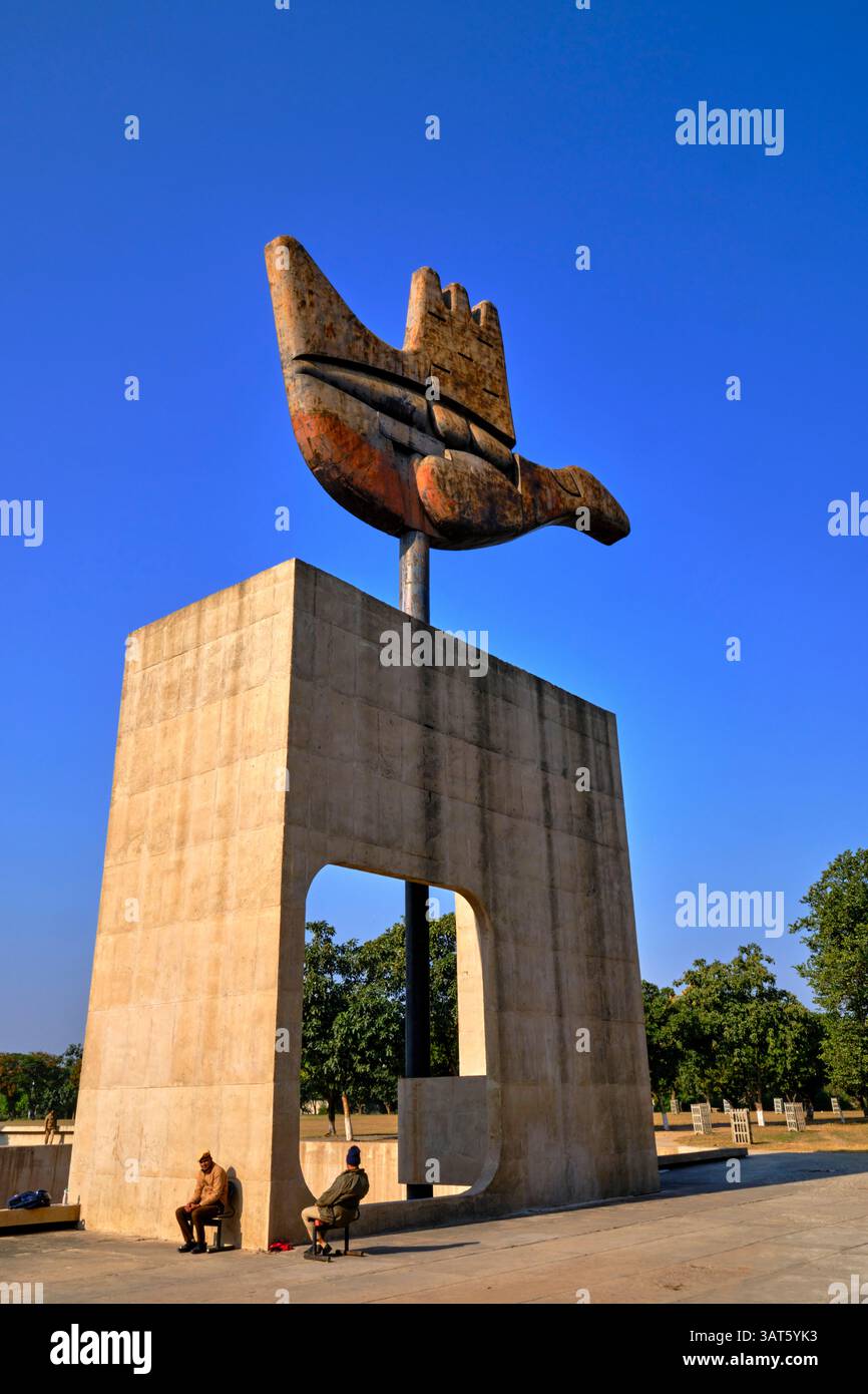 India, Punjab and Haryana, Chandigarh, the Open Hand by Le Corbusier ...
