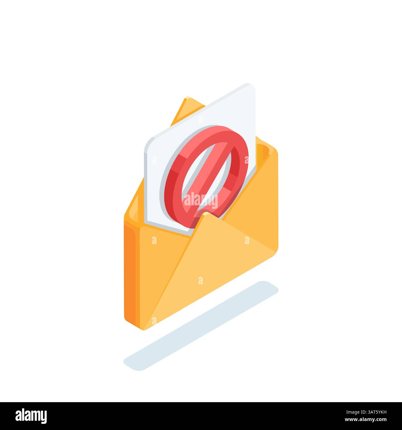 isometric vector prohibition sign in envelope, in color on white ...