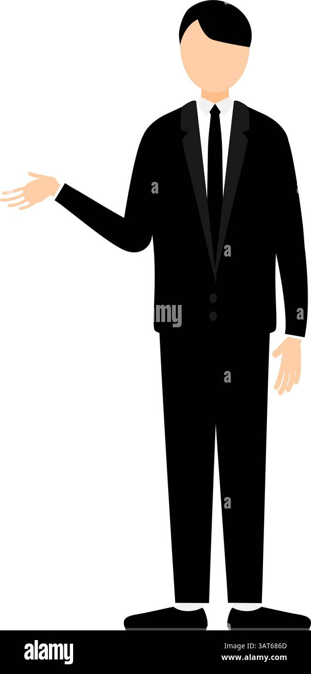 Simple illustration of a man in mourning talking, Vector Illustration ...