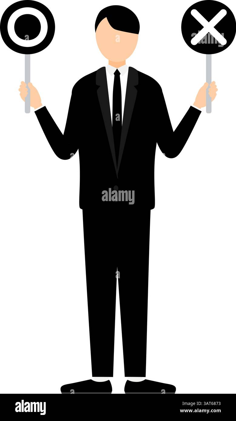 Simple illustration of a man in mourning holding a maru-batu stick ...