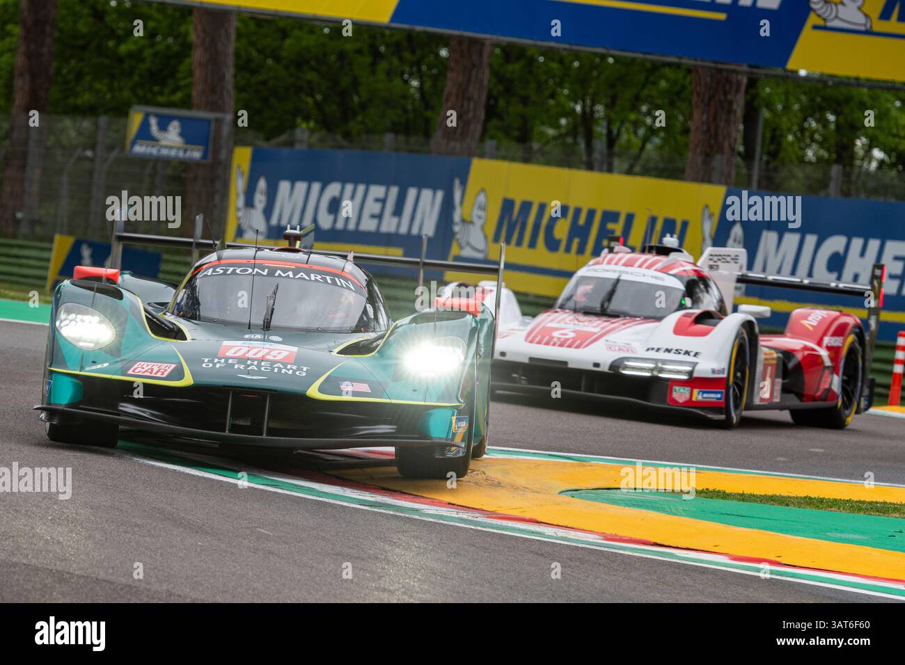 Imola, Italy. 18 April, 2025. ASTON MARTIN THOR TEAM #009 HYPERCAR ...