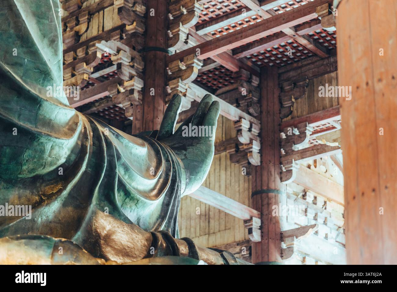 Hand of the Great Buddha statue inside Todai-ji Temple in Nara, Japan ...