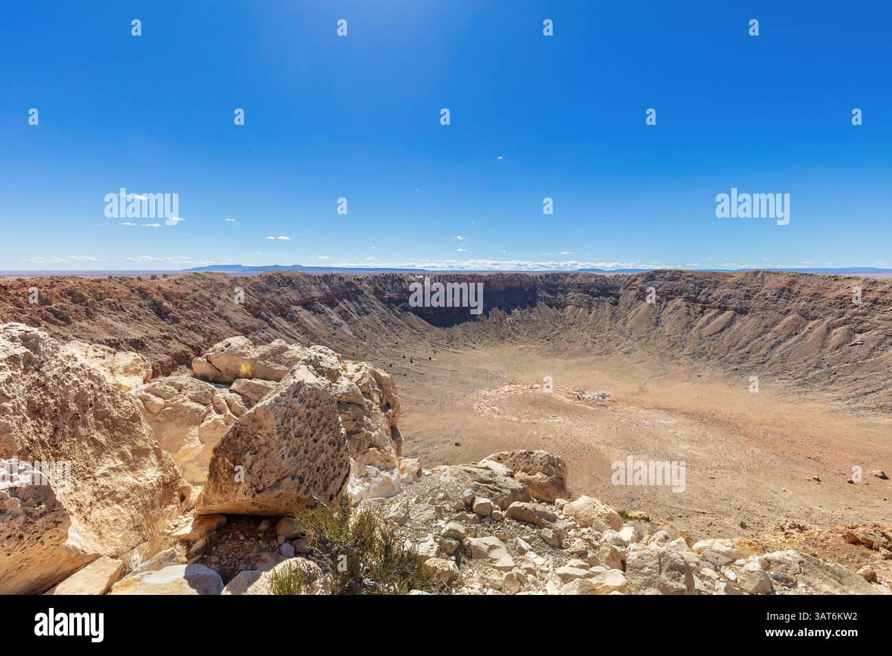 Barringer Meteor crater near Winslow, Arizona; observation platform ...