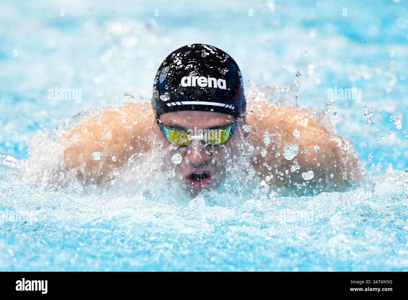 David Annis during the Men's 200m IM on day four of the Aquatics GB ...