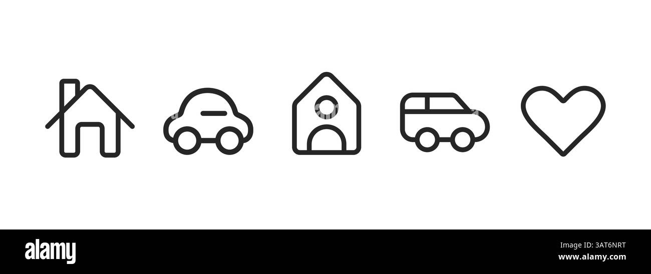 Set car house transport Cut Out Stock Images & Pictures - Alamy