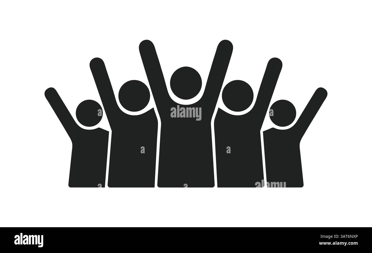 Team group people hand holding win solid icon Stock Vector Image & Art ...