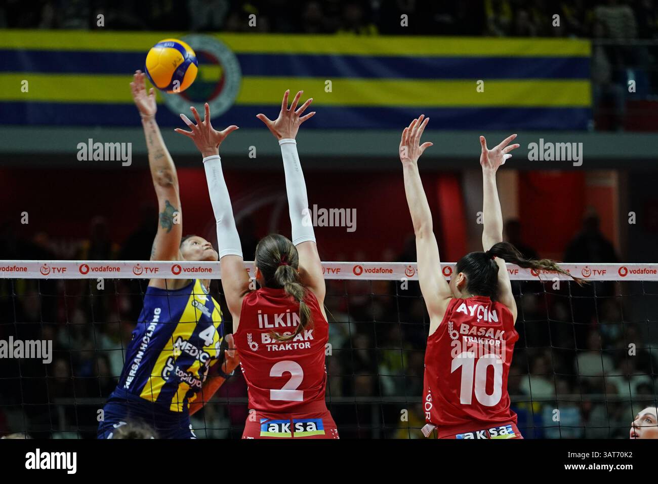 ISTANBUL, TURKIYE - APRIL 12, 2025: Ilkin Aydin and Aycin Akyol in ...