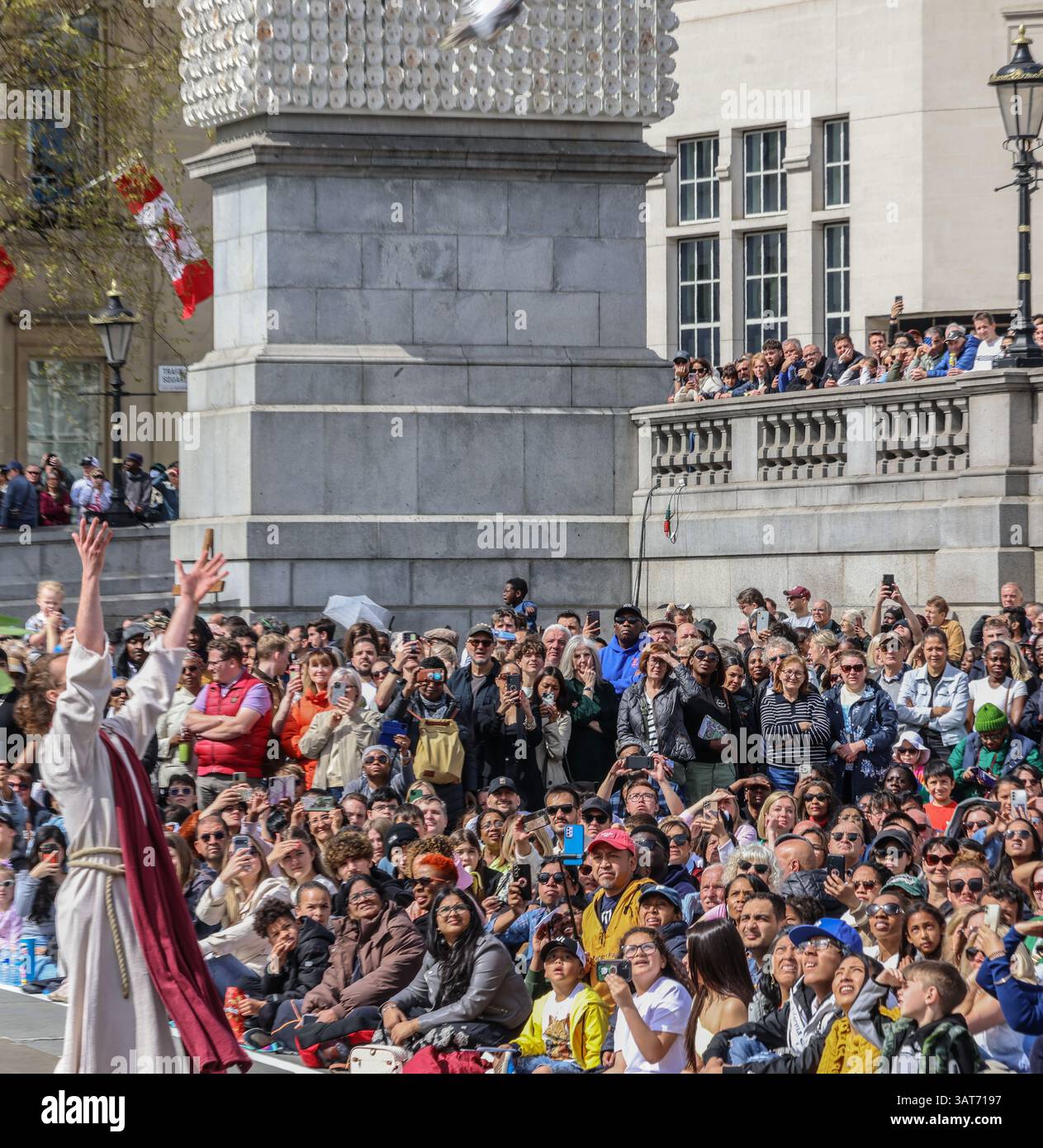 Trafalgar Square, London, UK. 18th Apr, 2025. The dramatic retelling of ...