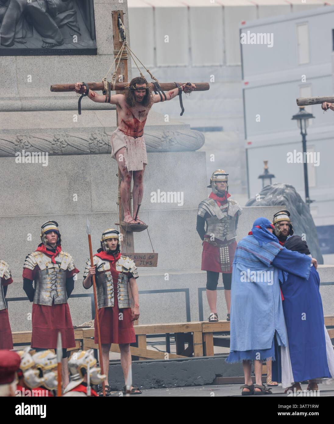 Trafalgar Square, London, UK. 18th Apr, 2025. Mary seen esus in the ...