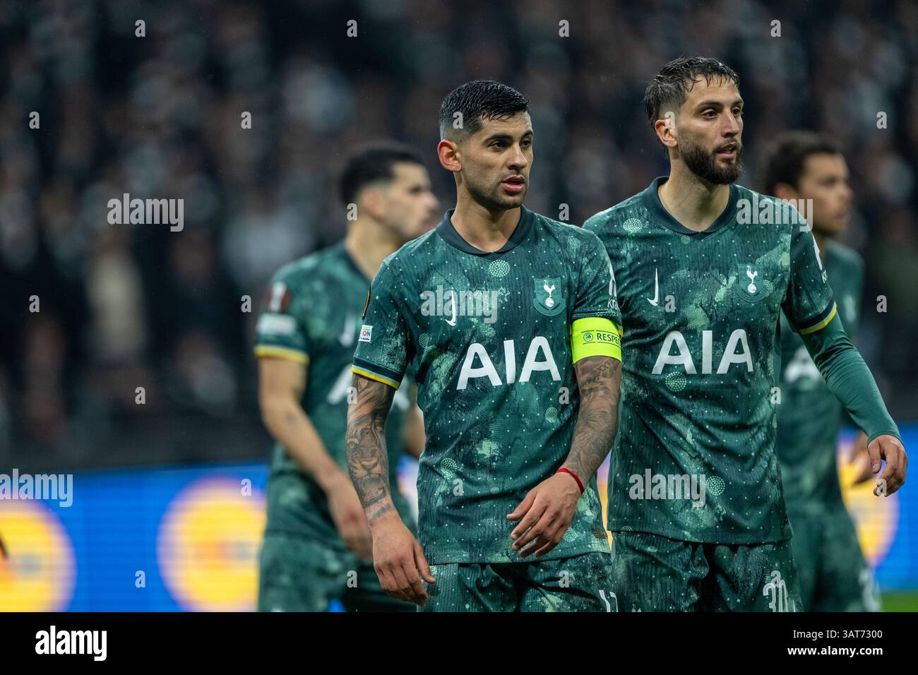 Frankfurt, Germany. 17th Apr, 2025. Cristian Romero (17) of Tottenham ...