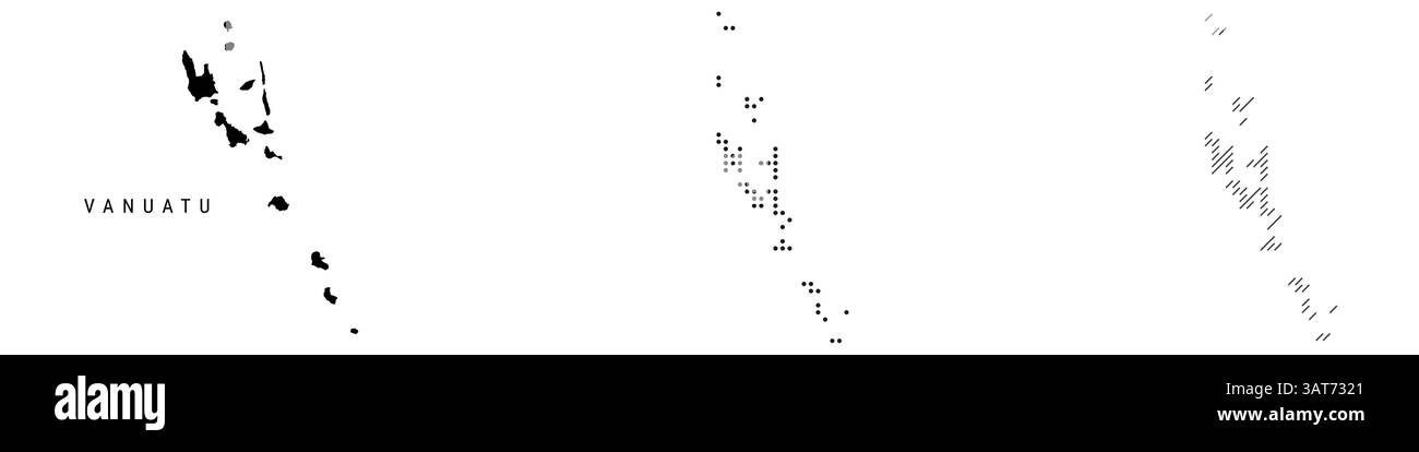 Vanuatu detailed silhouette map, dotted pattern and slanted parallel ...