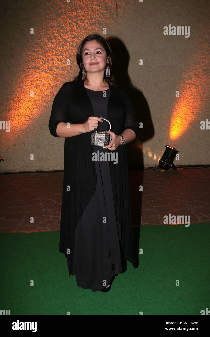 MUMBAI, INDIA â€“ NOVEMBER 28: Pooja Bhatt during the wedding reception ...