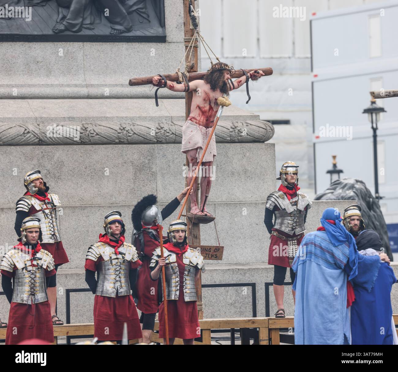 Trafalgar Square, London, UK. 18th Apr, 2025. Mary seen esus in the ...