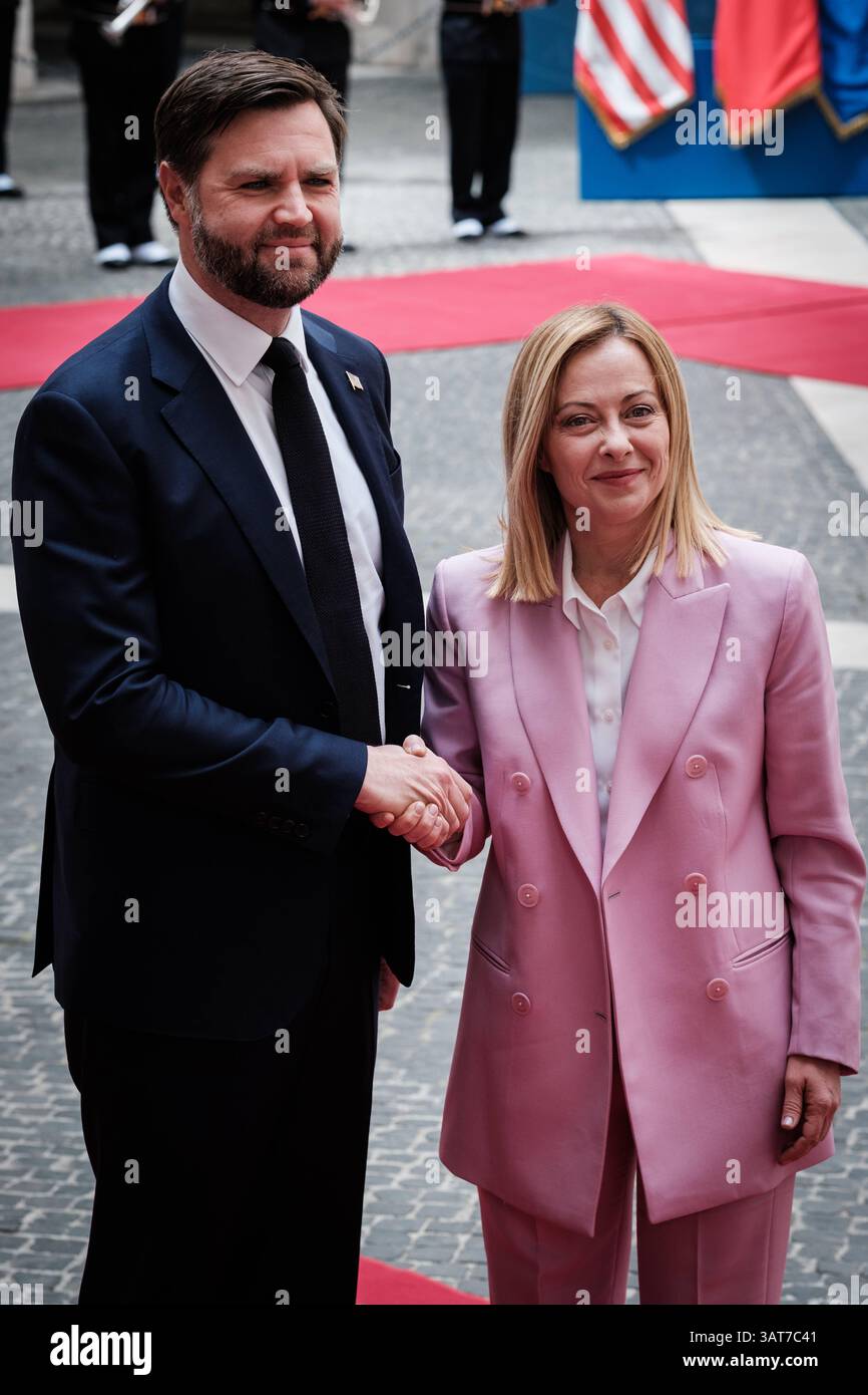 Rome, U.S. Vice President J.D. Vance on an institutional visit to Italy ...