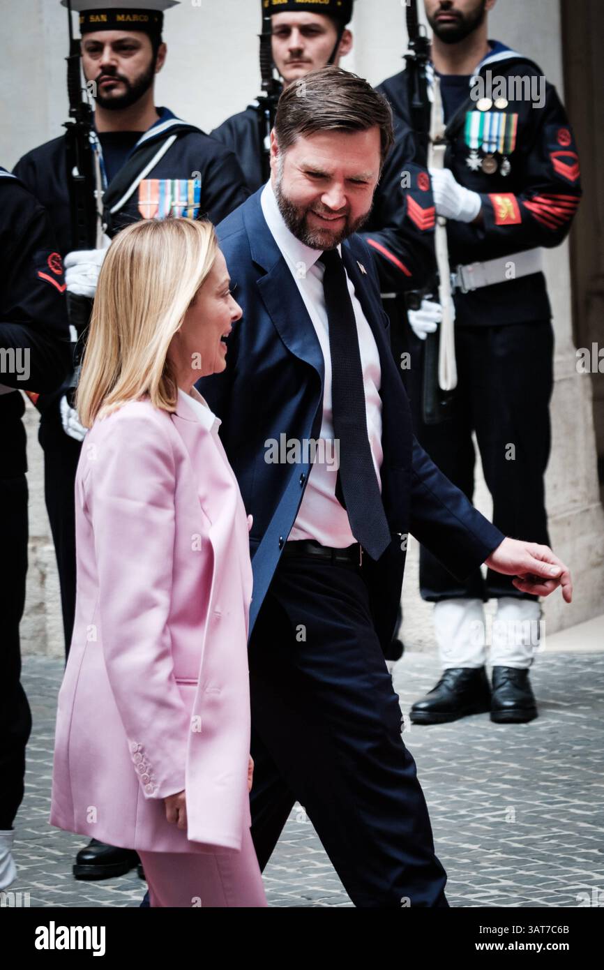 Rome, U.S. Vice President J.D. Vance on an institutional visit to Italy ...