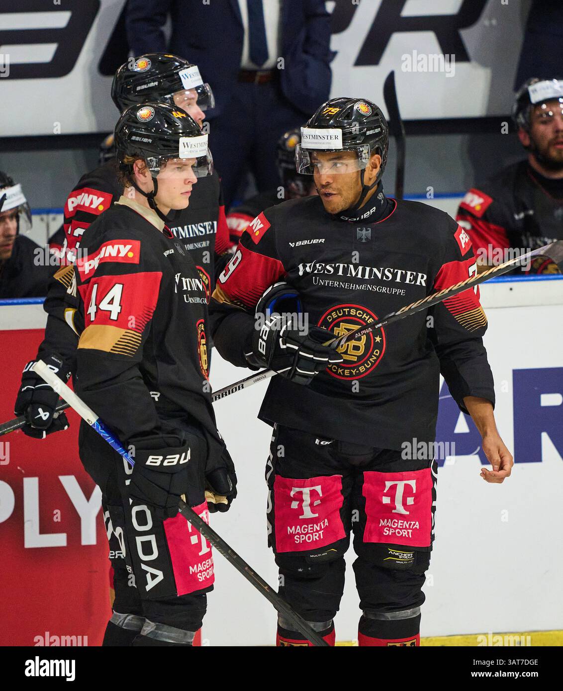 Joshua Samanski Nr.44 of Germany Colin Ugbekile Nr.79 of Germany in the ...