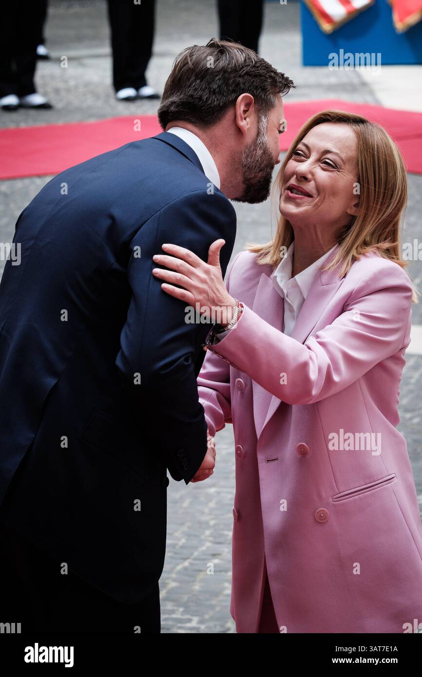 Rome, U.S. Vice President J.D. Vance on an institutional visit to Italy ...