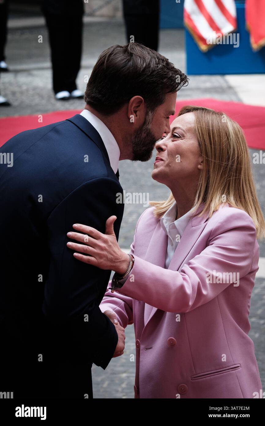 Rome, U.S. Vice President J.D. Vance on an institutional visit to Italy ...