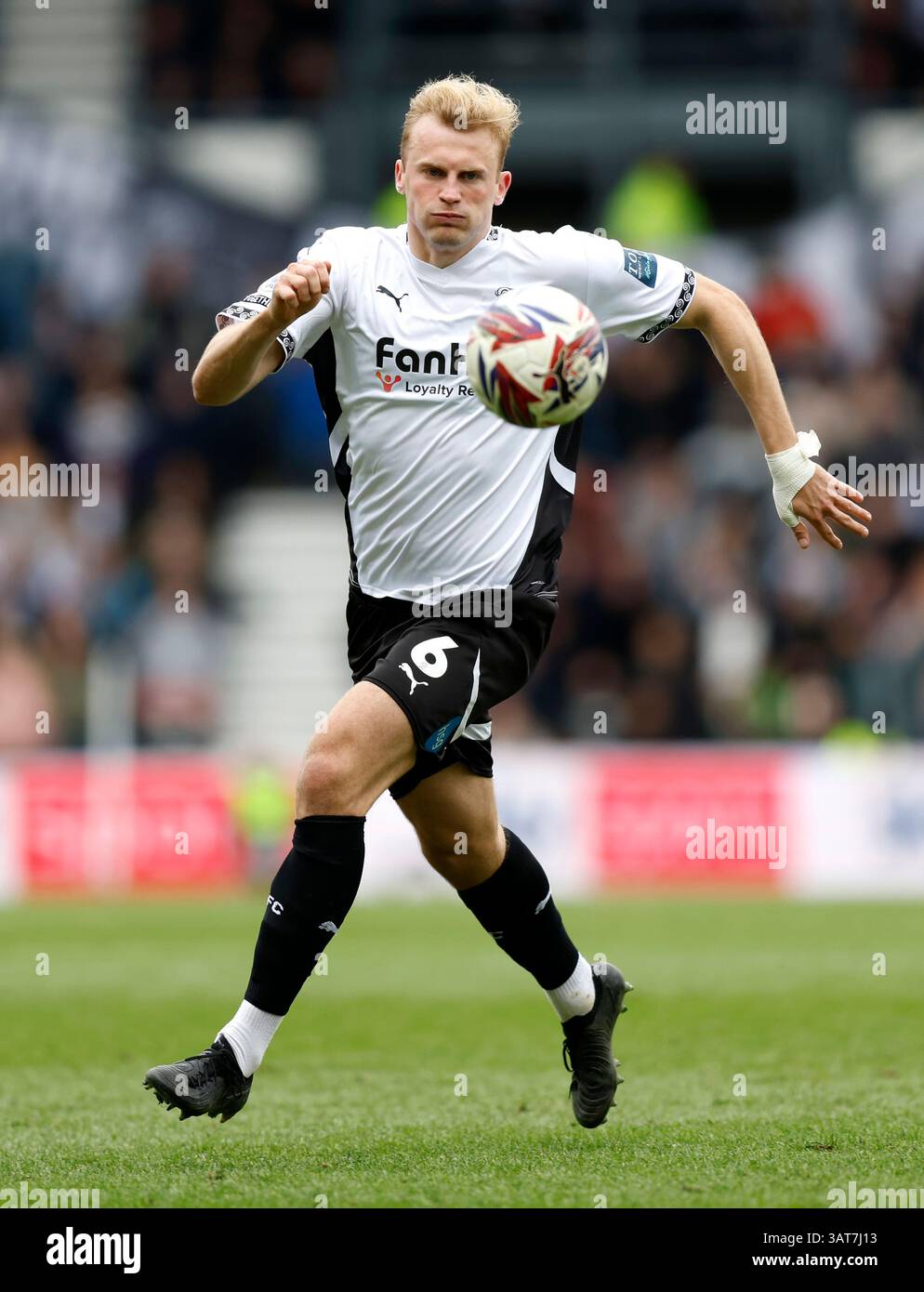 Derby County's Sondre Langas in action during the Sky Bet Championship ...