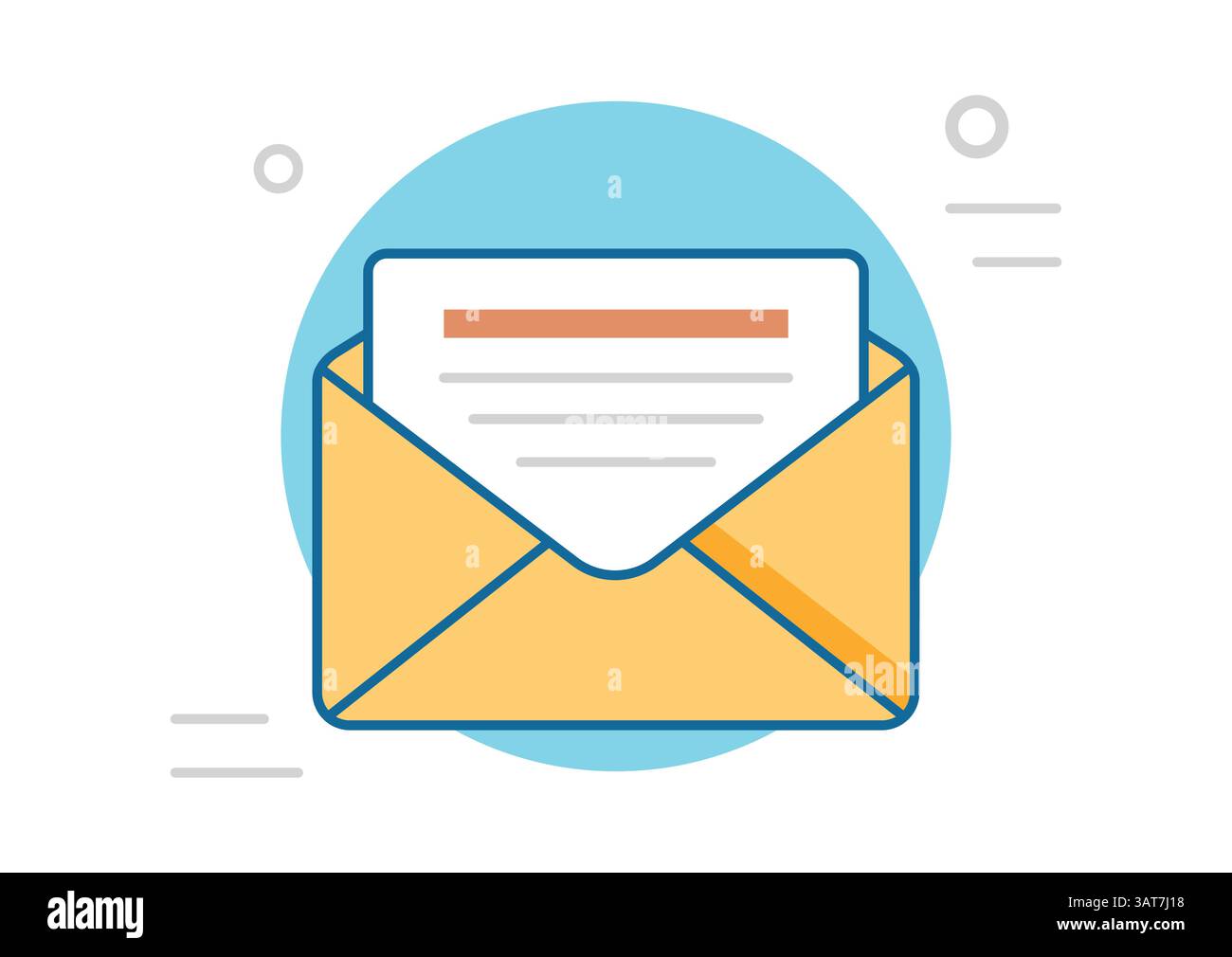 open envelope icon with letter, document, and message vector ...