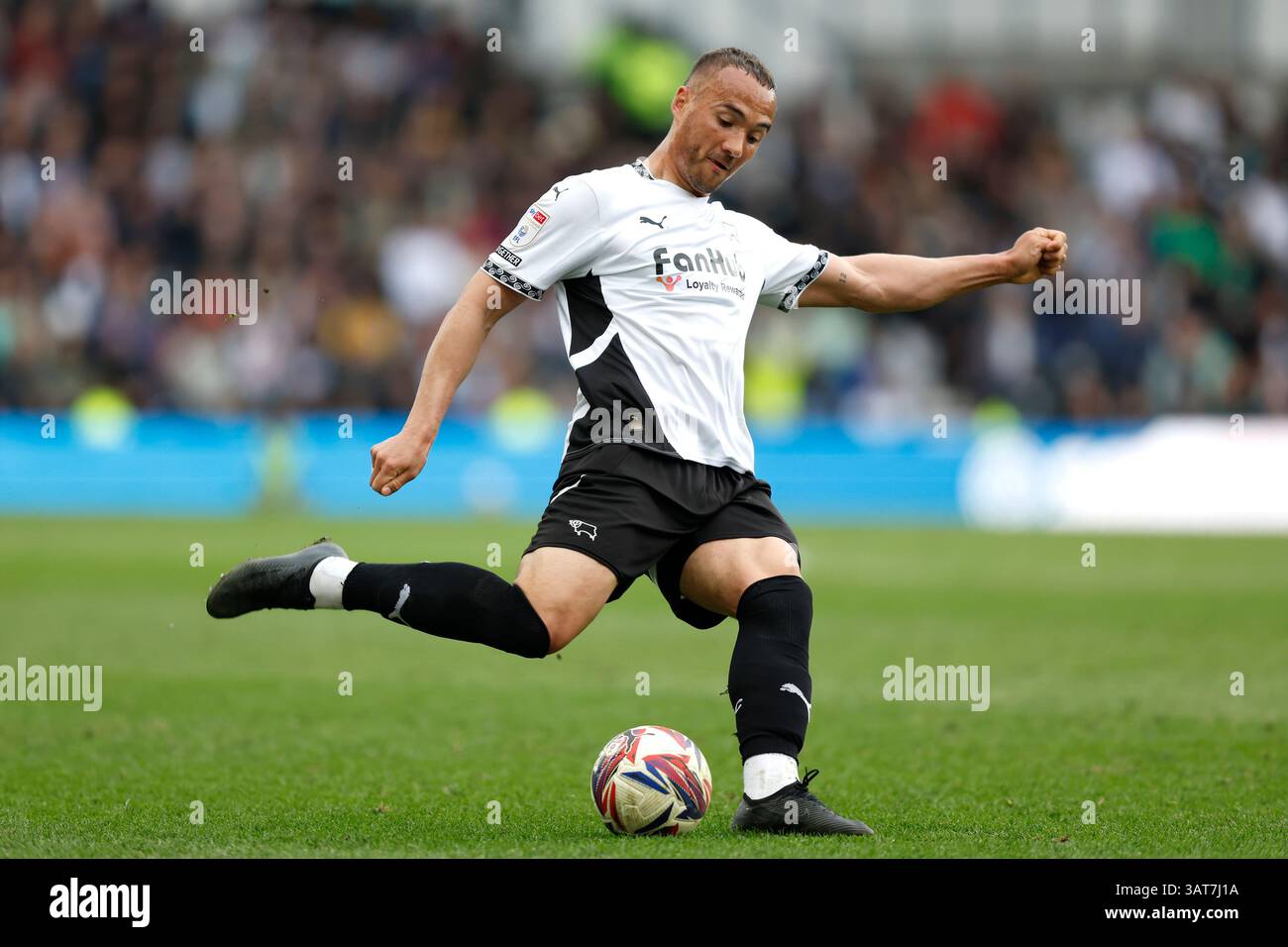 Derby County's Kane Wilson in action during the Sky Bet Championship ...