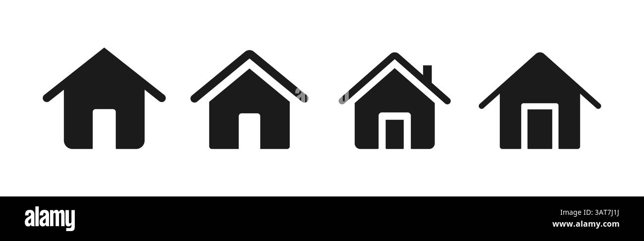Home icons set. House icon collection. Real estate. Flat-style house symbols for apps and ...