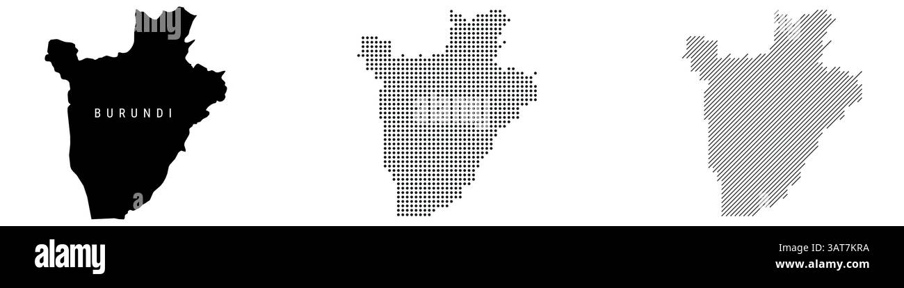 Burundi detailed silhouette map, dotted pattern and slanted parallel ...