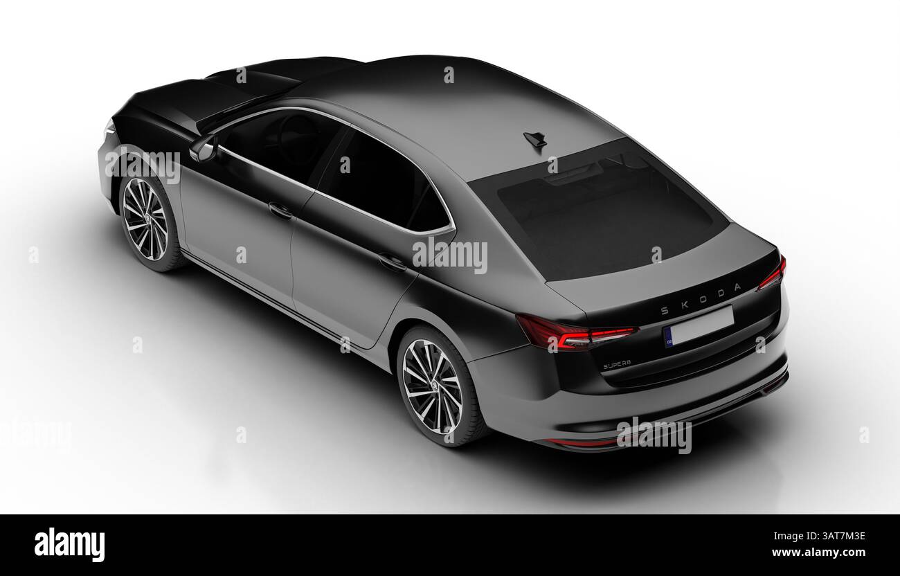 Izmir, Turkey - Apr 17 2025: Slight rear left view of dark grey 2024 ...