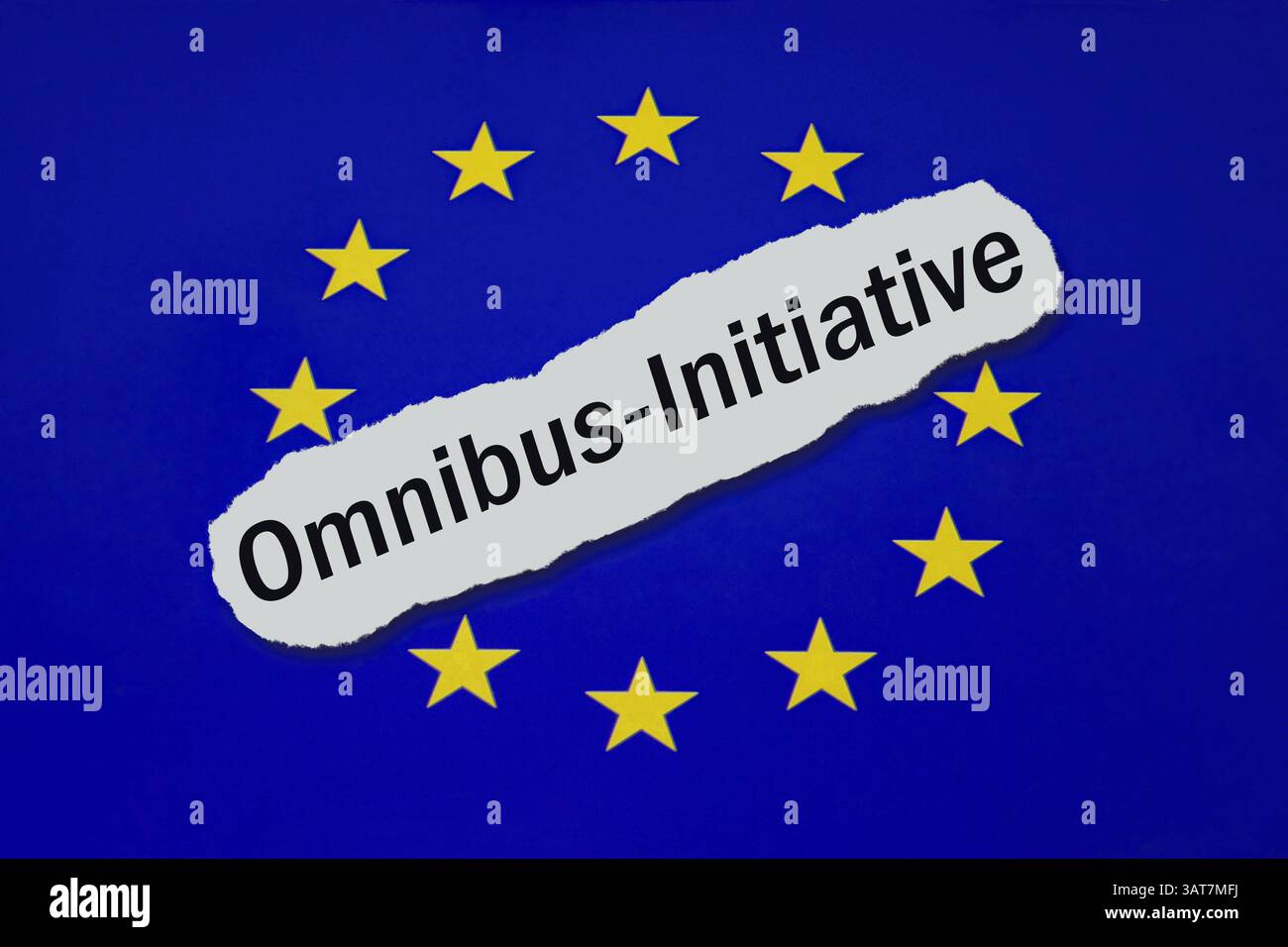 EU-Symbol und Schriftzug Omnibus-Initiative Fotomontage: EU-Symbol und Schriftzug Omnibus ...