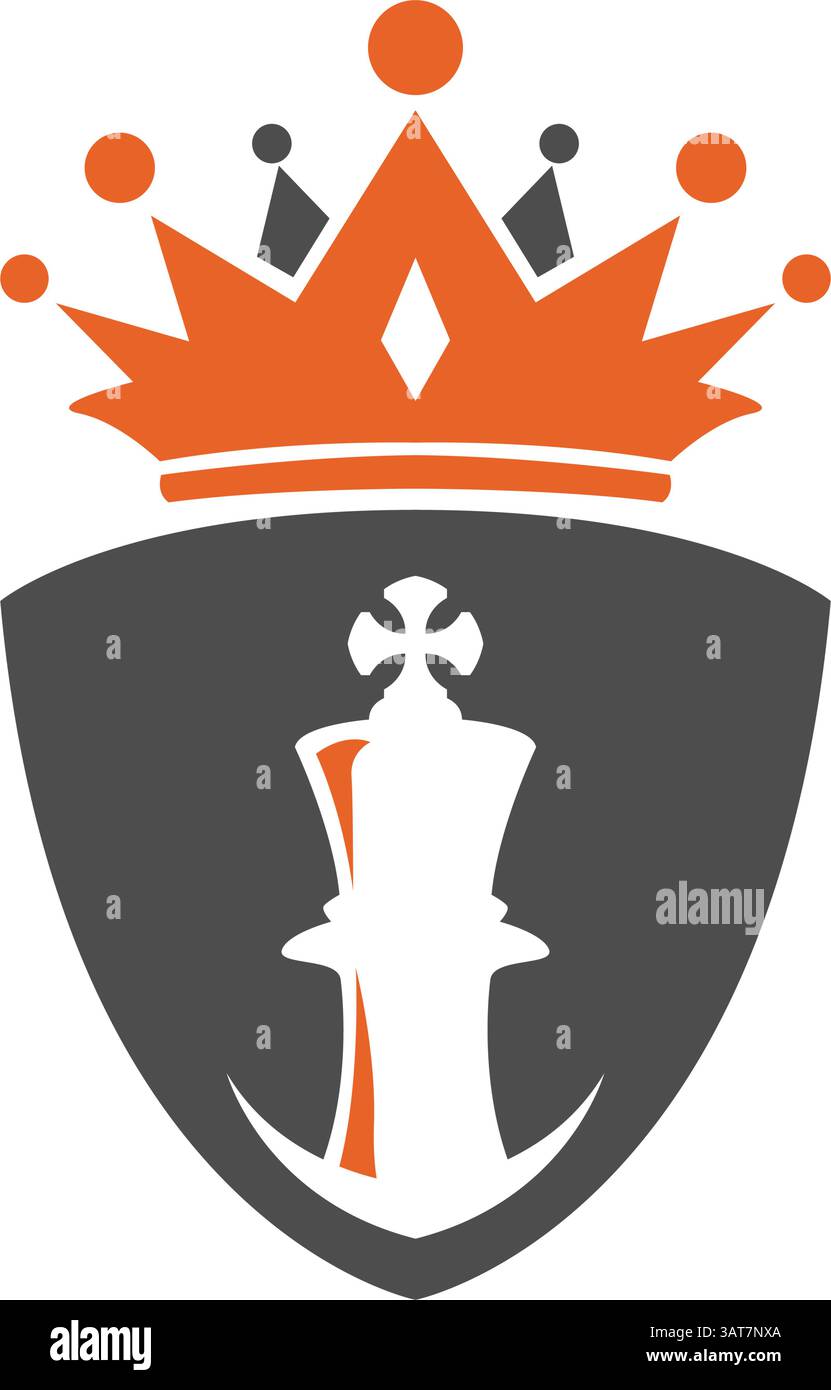 King chess logo design illustration Stock Vector Image & Art - Alamy