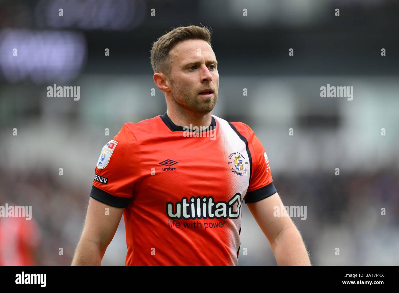 Jordan Clark of Luton Town during the Sky Bet Championship match ...