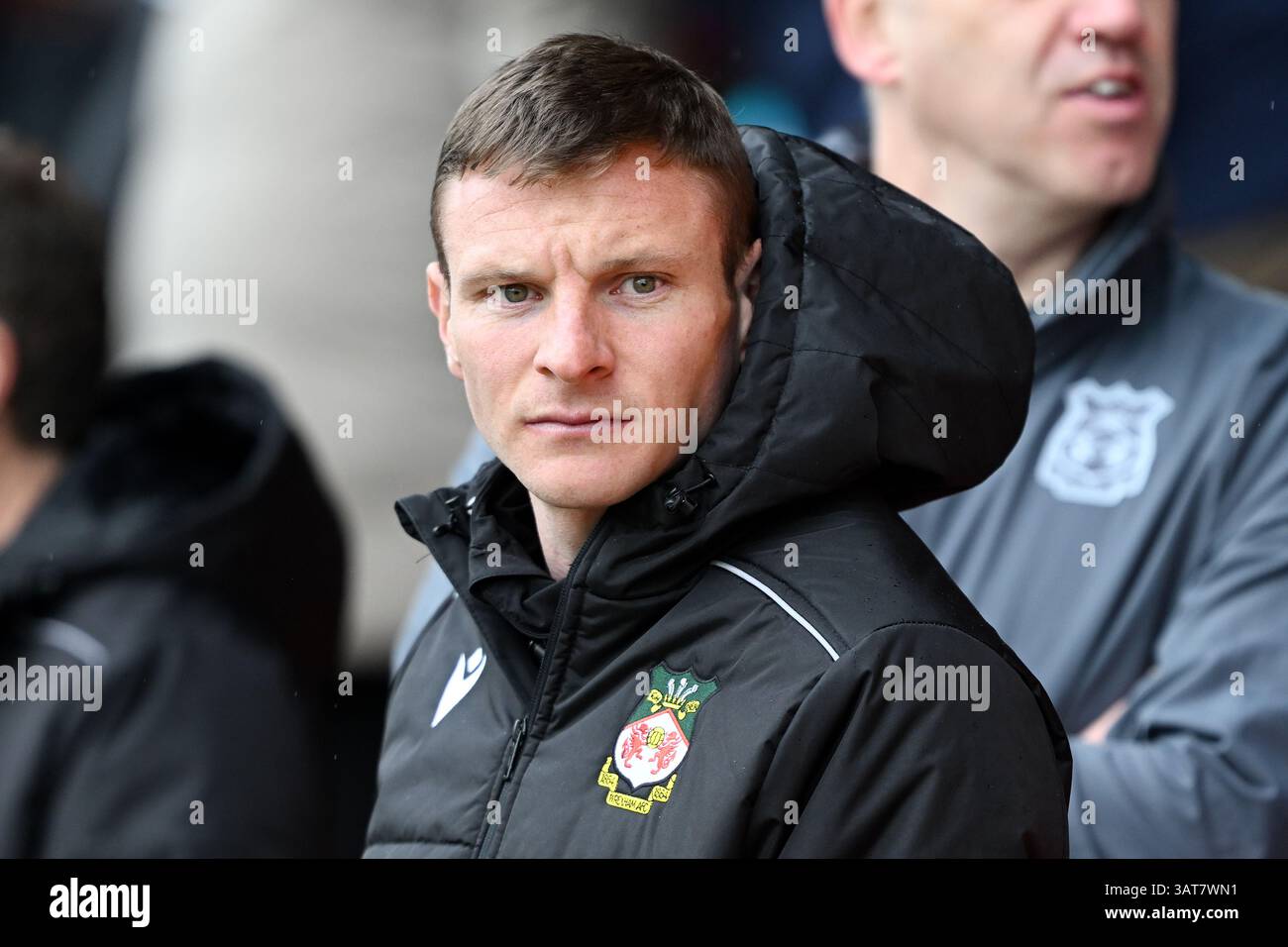 Wrexham's Paul Mullin in the stands during the Sky Bet League One match ...