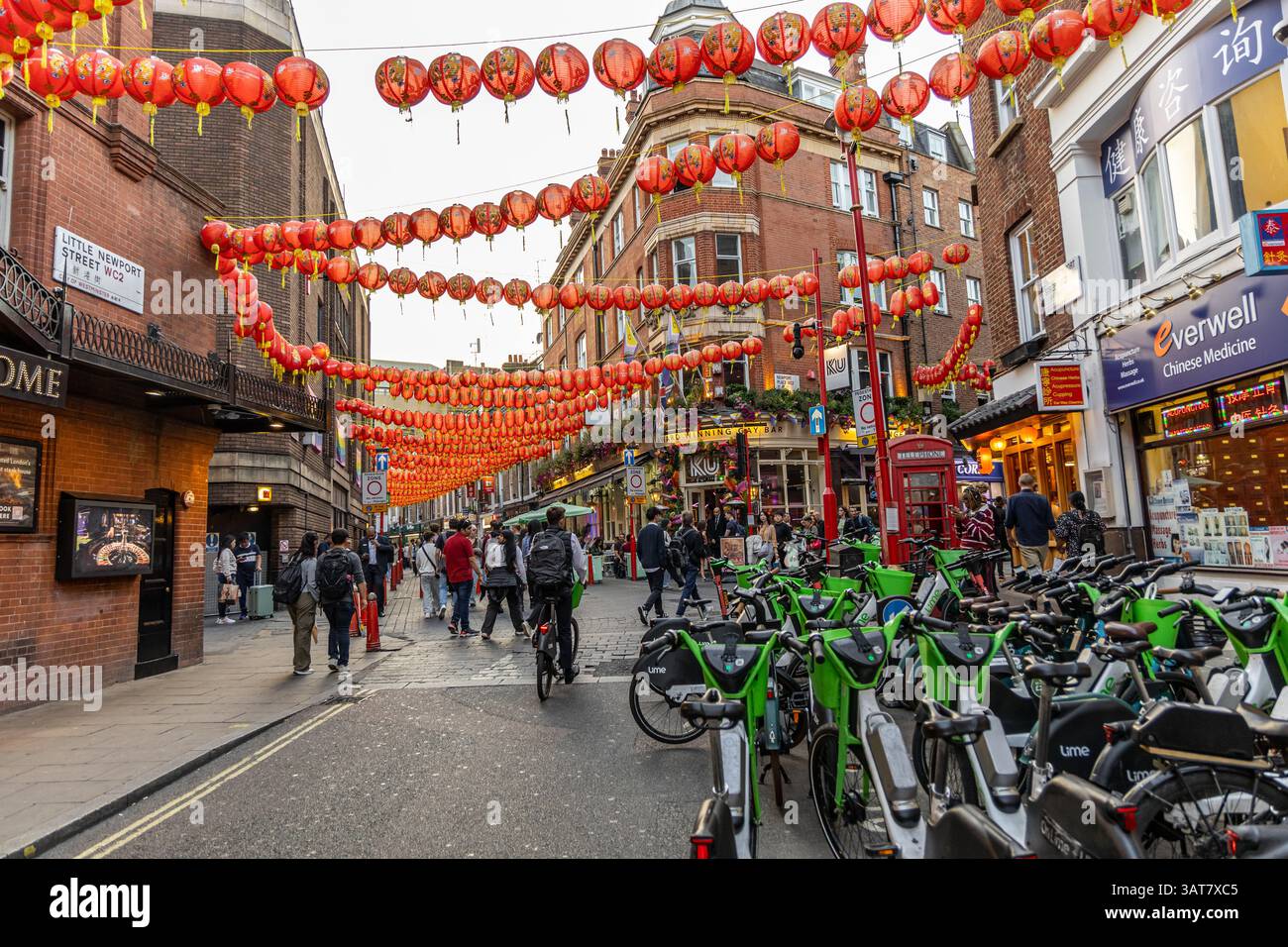 London, UK- September 19, 2024: Gerrard Street in Londons Chinatown red ...