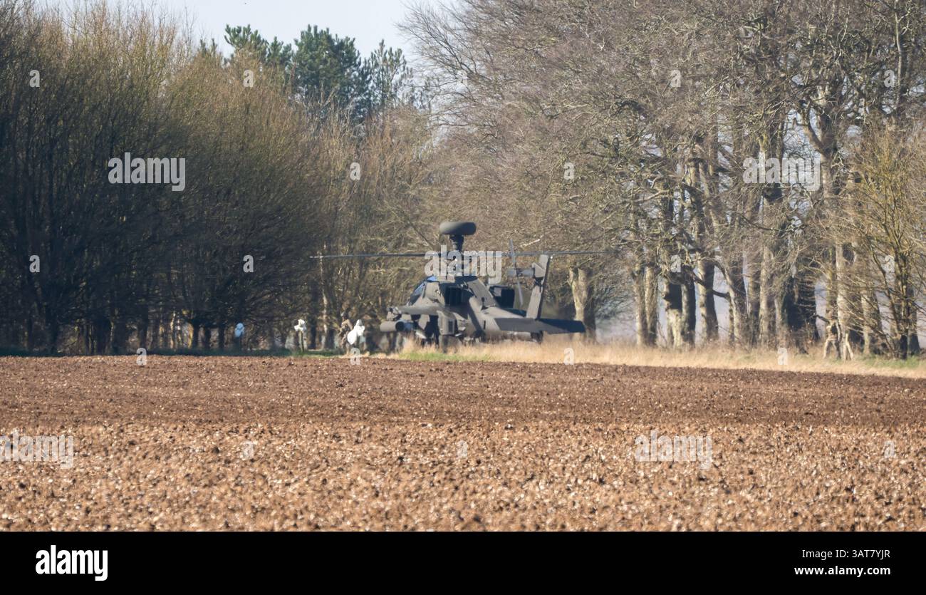 a British army Boeing Apache Attack helicopter gunship AH2 AH-64E AH64 ...
