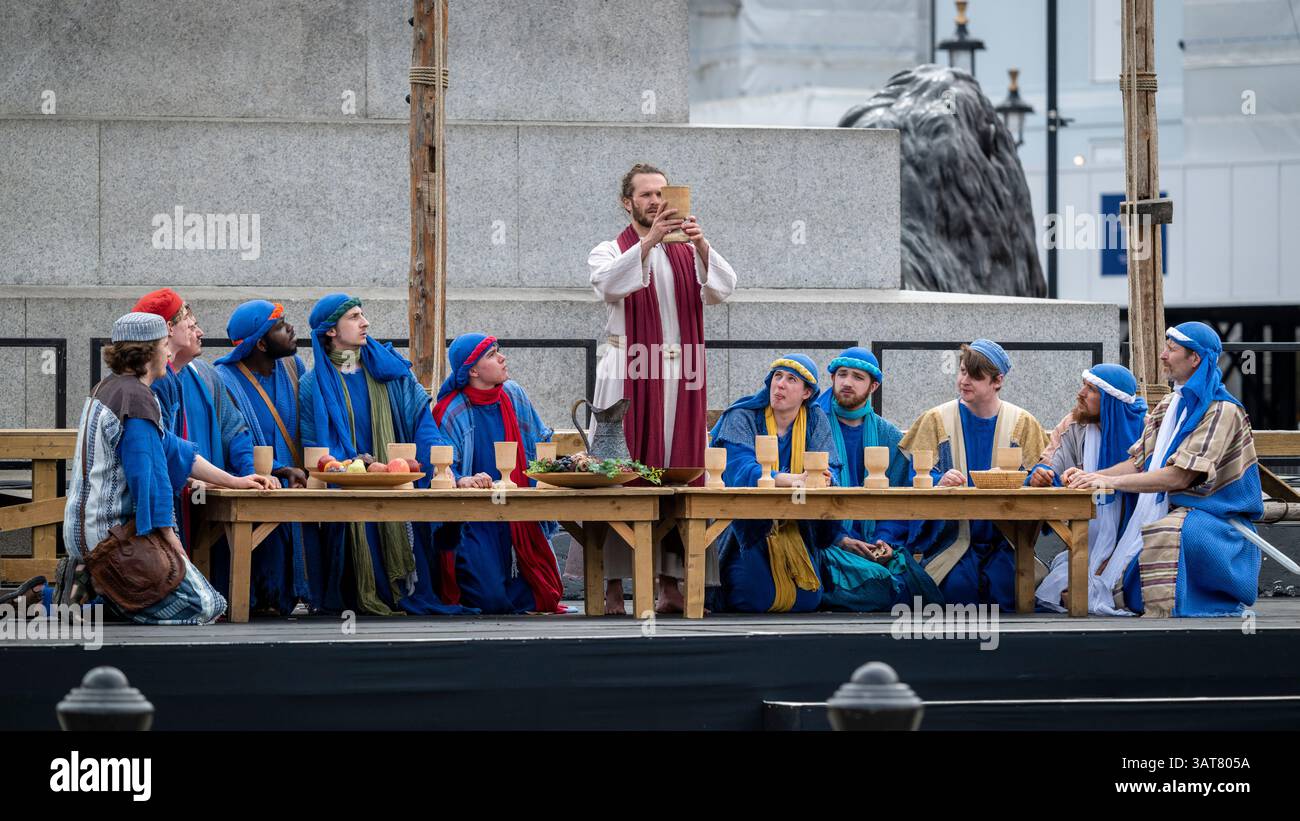 London, UK. 18 April 2025. The last supper. Secondary school teacher ...
