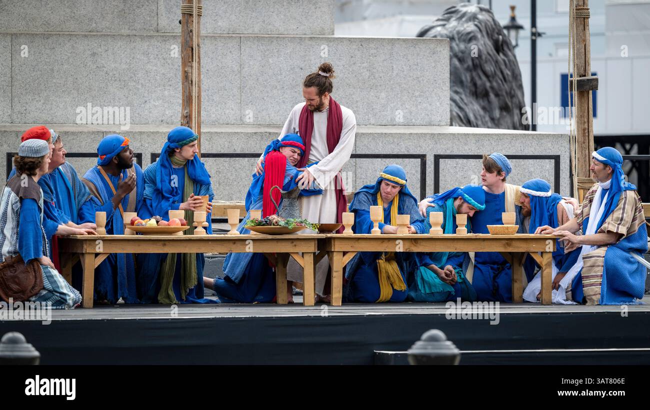 London, UK. 18 April 2025. The last supper. Secondary school teacher ...