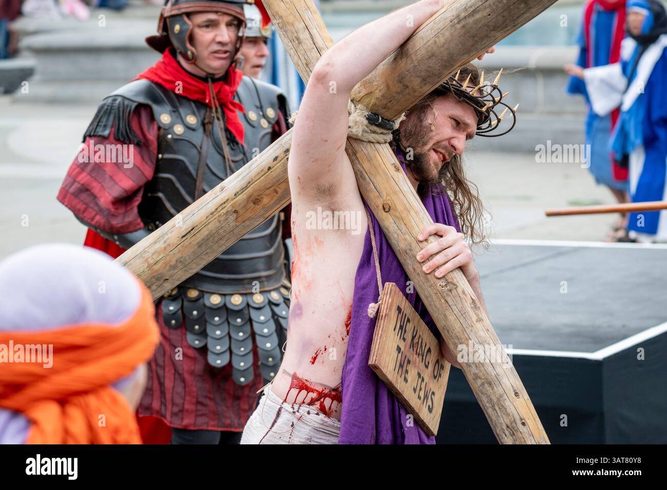 London, UK. 18 April 2025. The crucifixion. Secondary school teacher ...