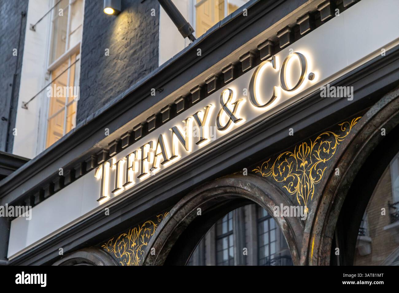 London, UK- September 19, 2024: Iconic Tiffany and Co facade in Mayfair ...