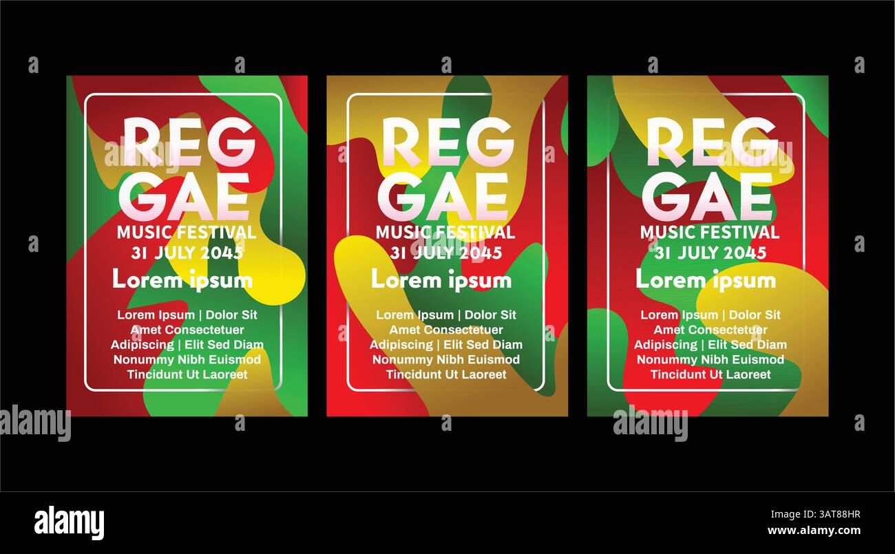 abstract liquid three color background for modern reggae music festival ...