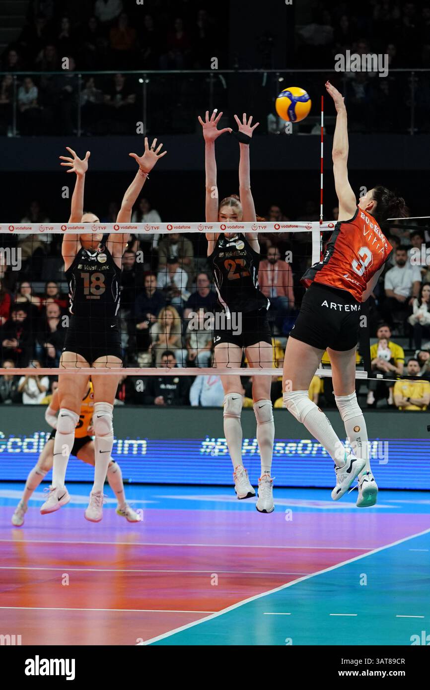 ISTANBUL, TURKIYE - APRIL 12, 2025: Tijana Boskovic in action during ...