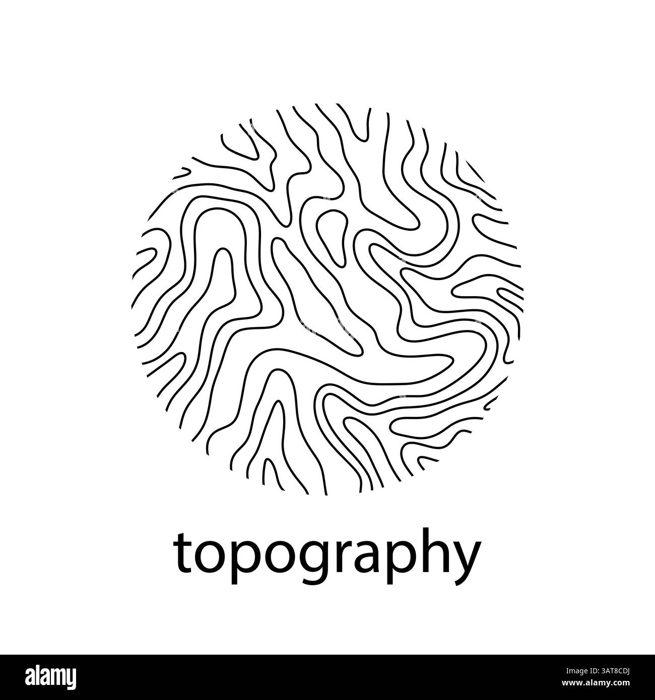 Round topography shapes abstract circle wavy lines Stock Vector Image ...