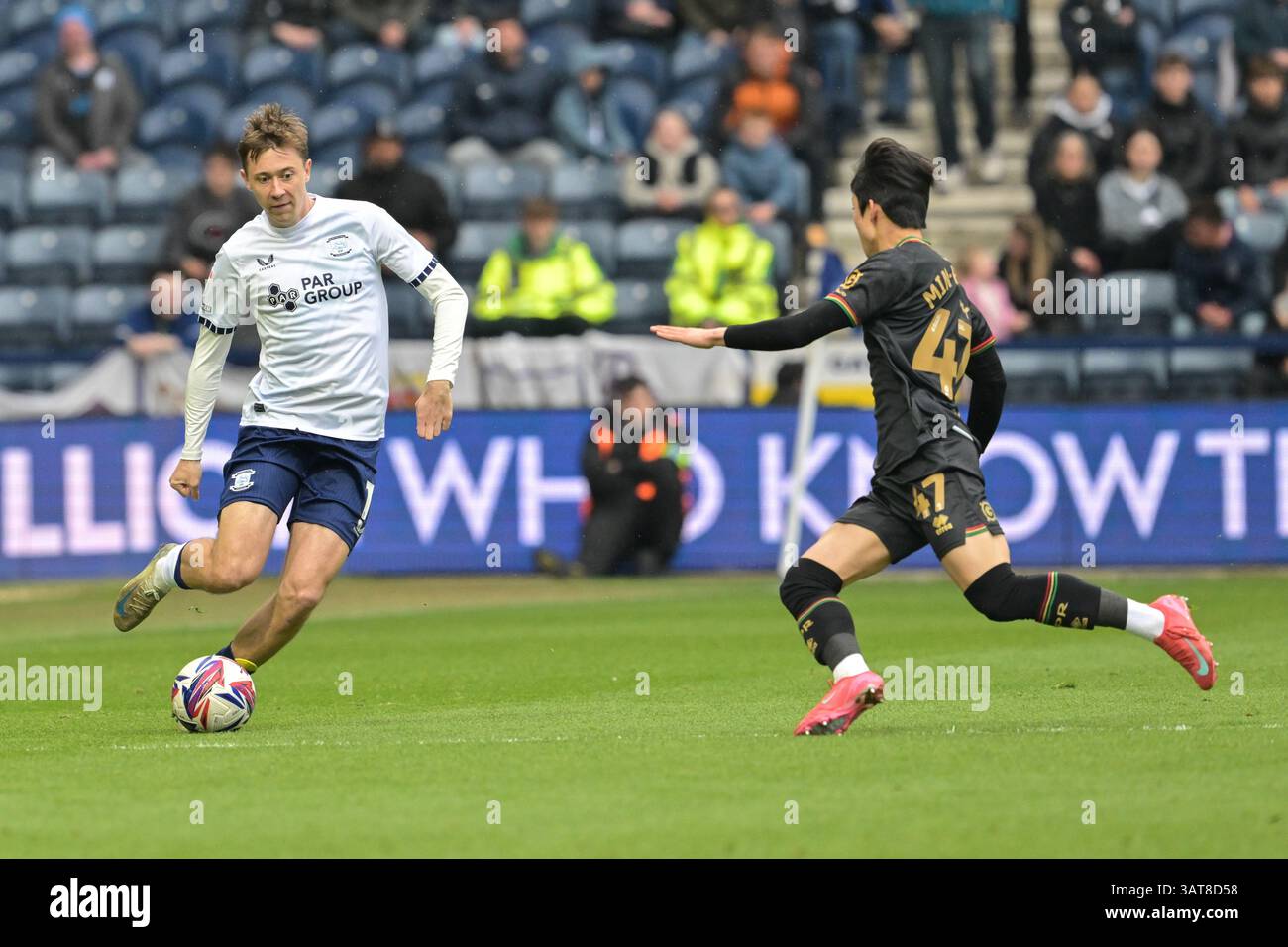 Deepdale, Preston, UK. 18th Apr, 2025. EFL Championship Football ...